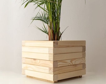 Small Wooden Planter Box Wooden Plant Pot Wood Flower Pot Indoor ...