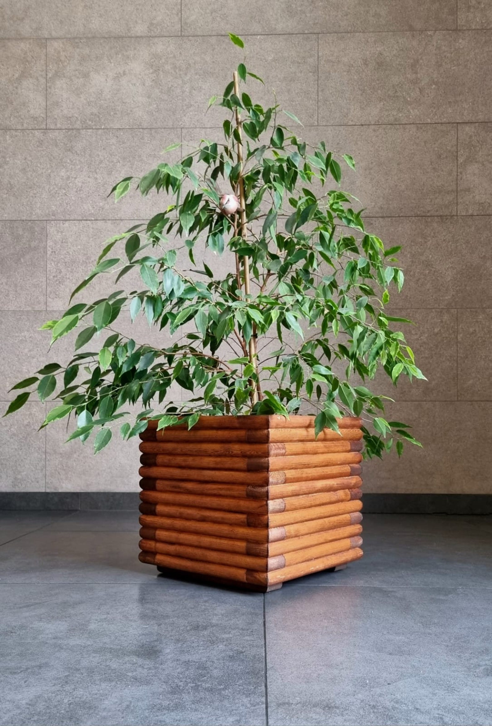 Modern Indoor Wooden Planter, Terrace Flowerpot in Minimal Design 3D ...