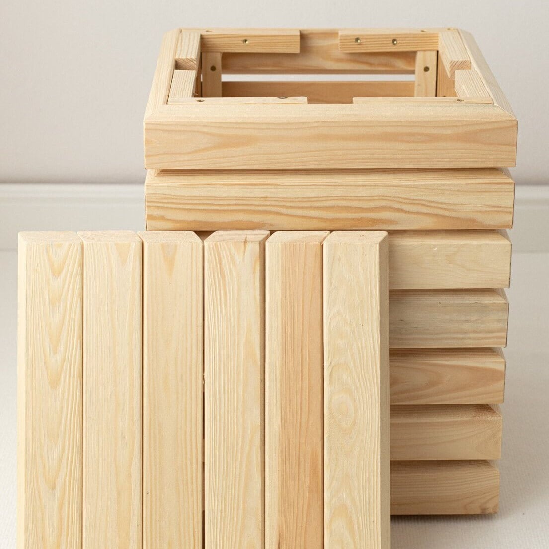 Wooden Storage Box With Seat, Wooden Box for Garden Equipment, Solid ...