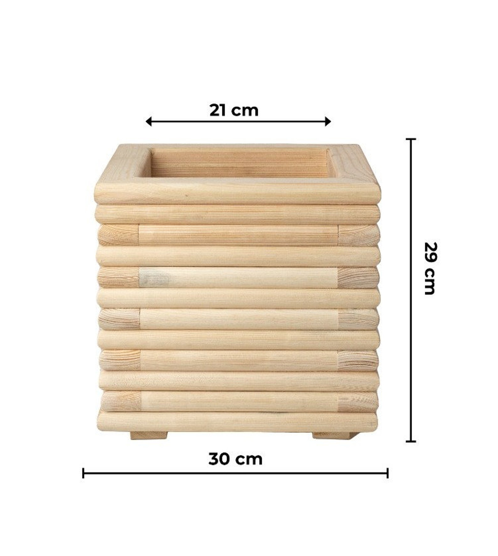 Modern Indoor Wooden Planter, Terrace Flowerpot in Minimal Design 3D ...