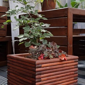 Modern Indoor Wooden Planter, Terrace Flowerpot in Minimal Design 3D ...