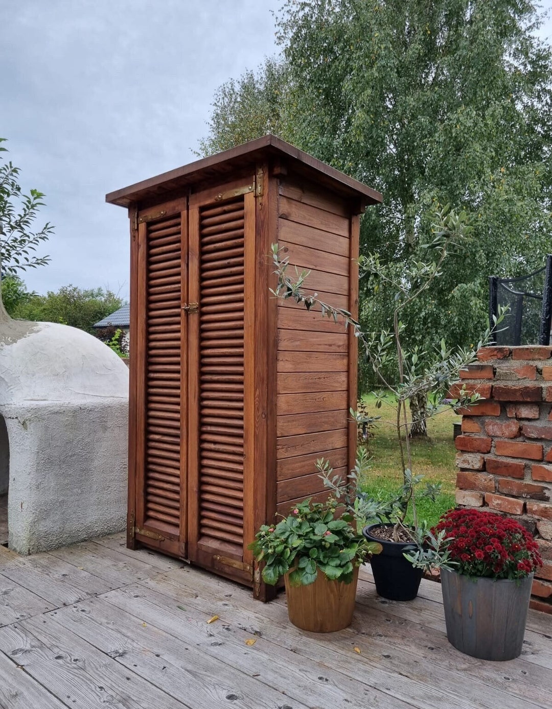Garden Storage, Outdoor Storage Cabin in Farmhouse Style, Wooden ...
