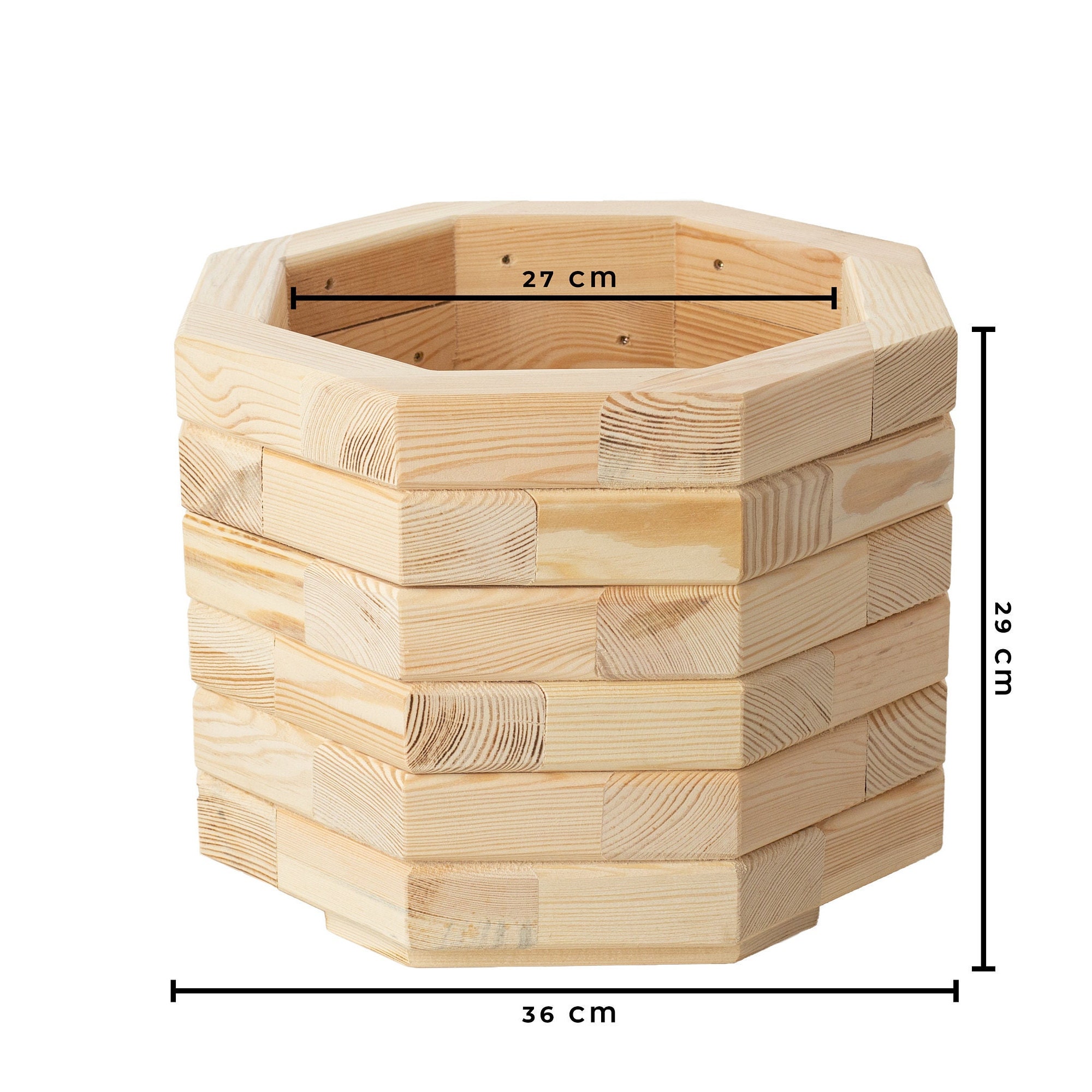 Octagonal Flower Pot For, Extra Large Floor Planter, Large Wooden Pot ...