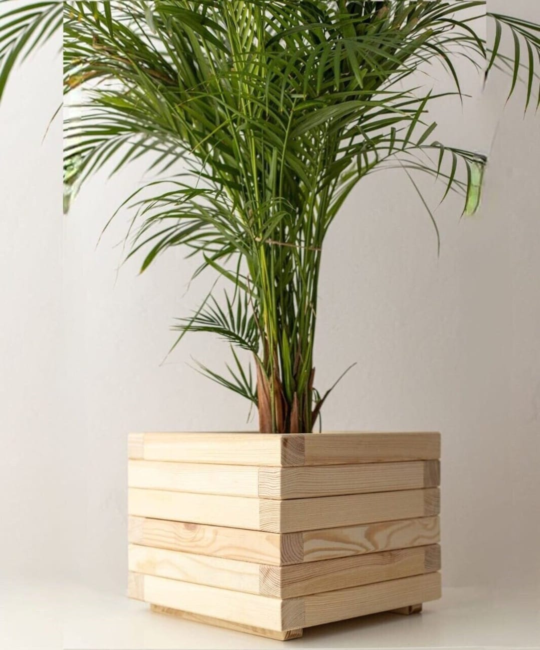 Square Wooden Container for Indoor, Square Flower Pot for Garden ...