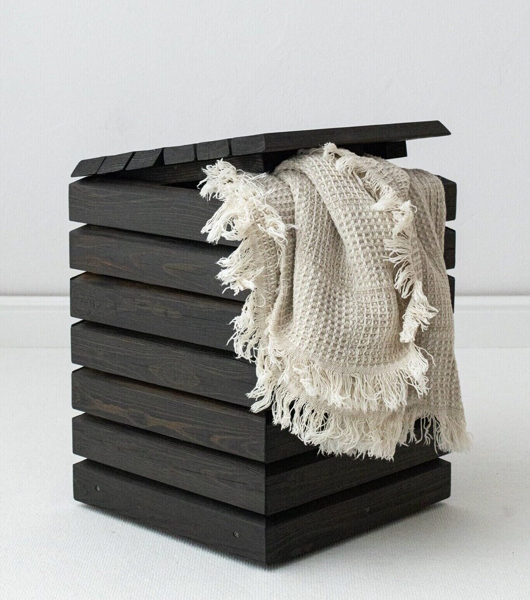 Wooden Storage Box With Seat, Wooden Box for Garden Equipment, Solid ...