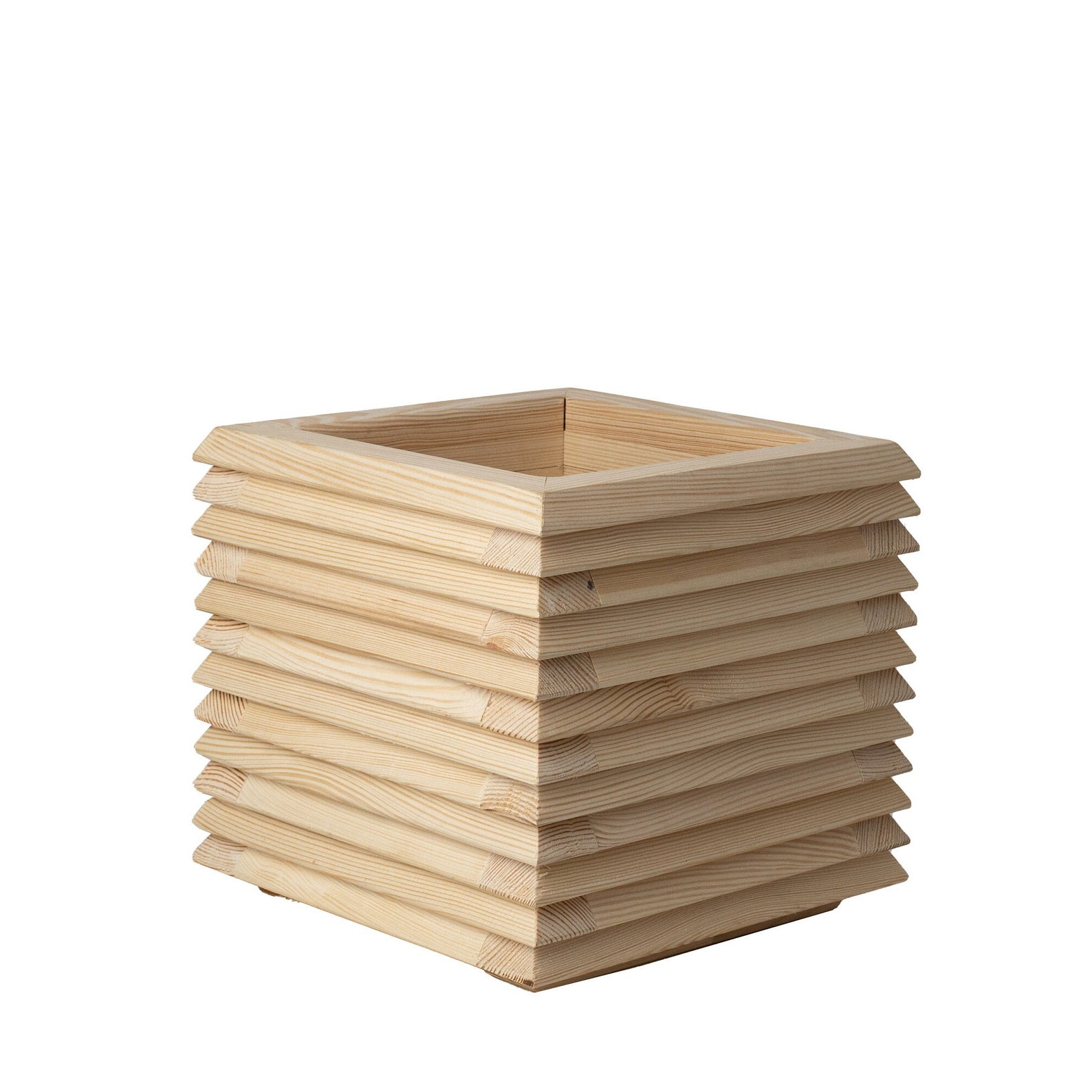 Natural Indoor Wooden Planter, Terrace Flowerpot in Minimal Design 3D ...