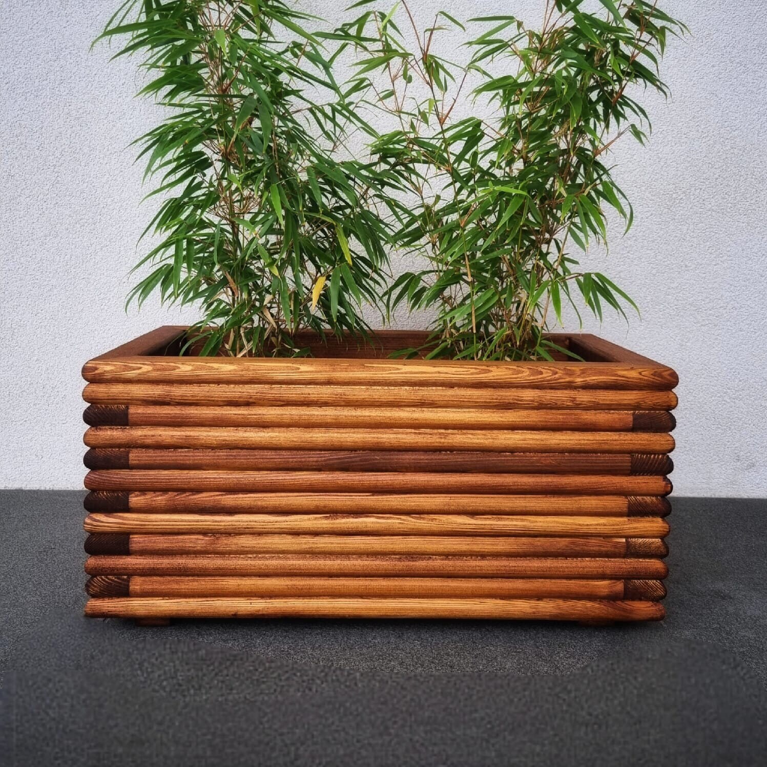 Wooden Pot for Outdoor, Natural Flower Display, Outdoor Planter in ...
