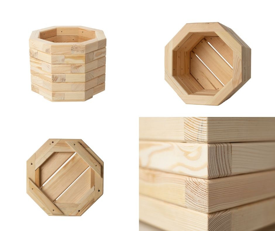 Octagonal Flower Pot For, Extra Large Floor Planter, Large Wooden Pot ...