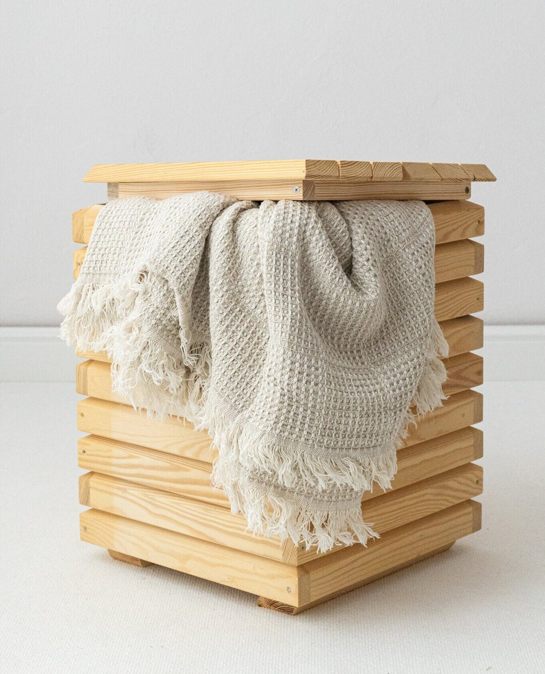 Indoor Storage Box With Seat, Wooden Box for Garden Equipment, Solid ...