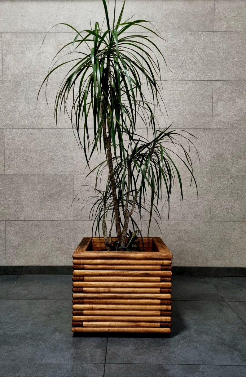 Modern Indoor Wooden Planter, Terrace Flowerpot in Minimal Design 3D ...