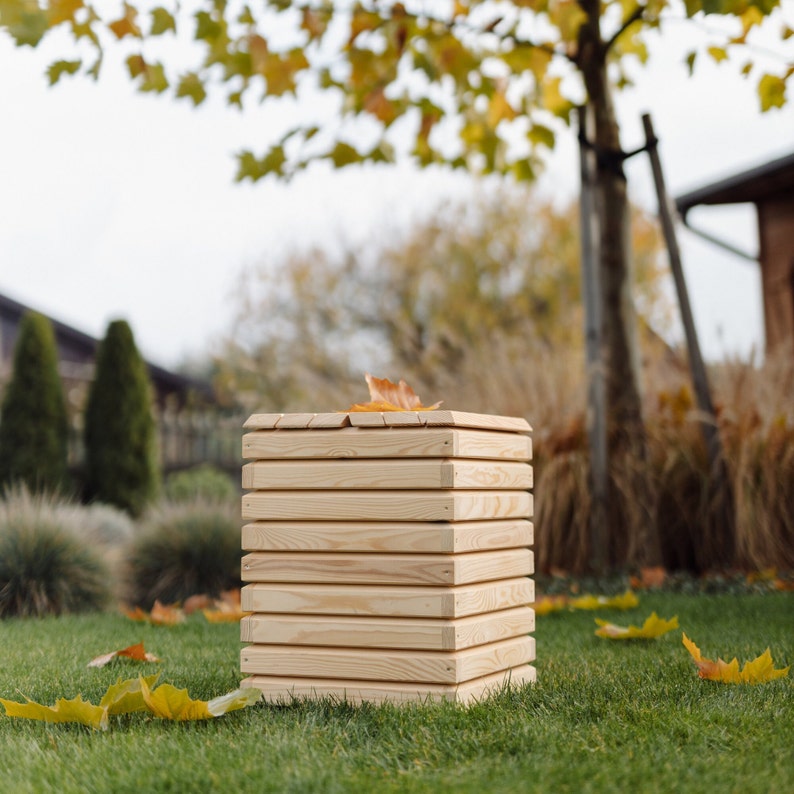 Outdoor Storage Box With Seat, Wooden Box for Garden Equipment, Solid ...