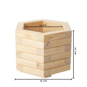 Hexagonal Planter for Flowers, Wooden Pot in Hexagonal Shape, Bohemian ...