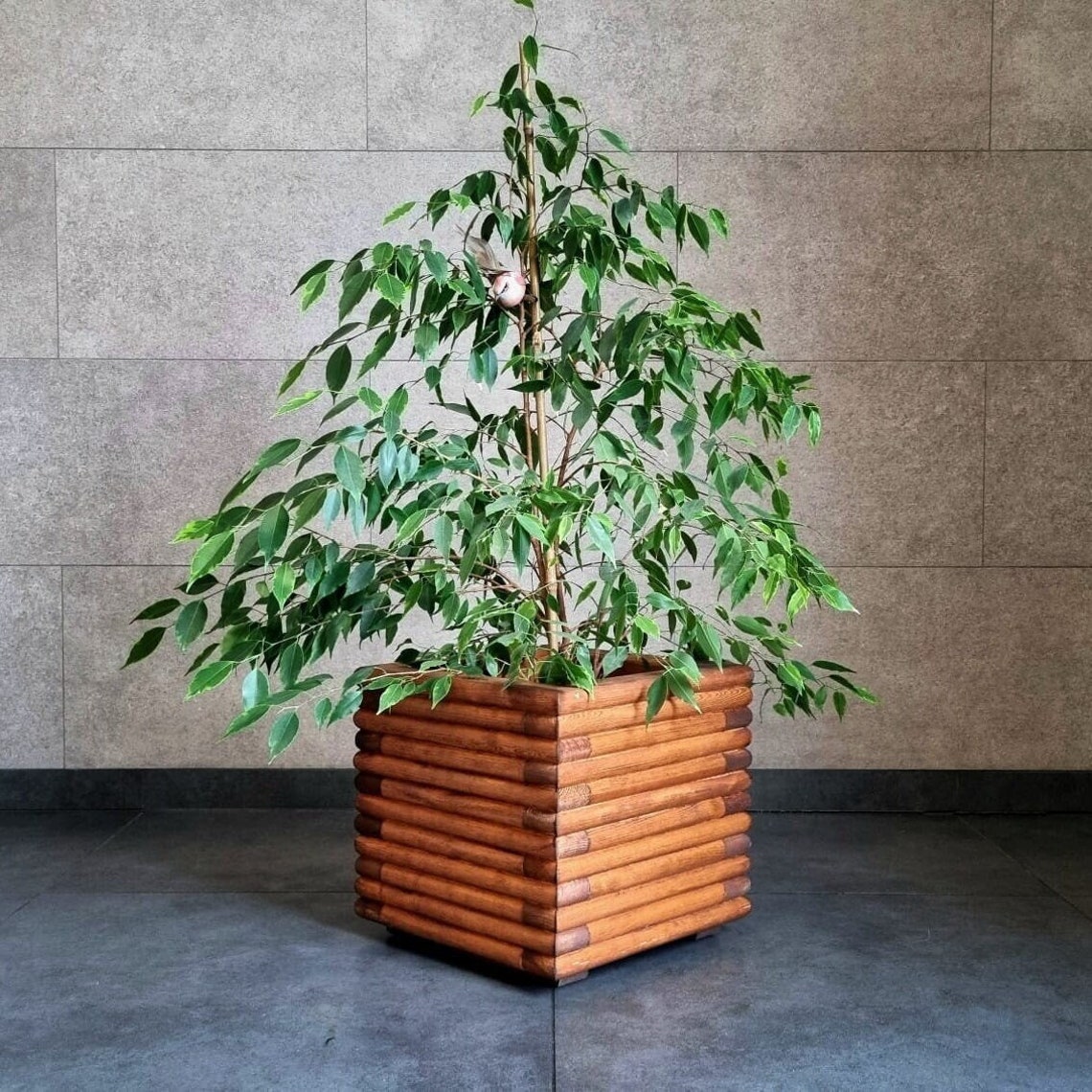 Modern Indoor Wooden Planter, Terrace Flowerpot in Minimal Design 3D ...
