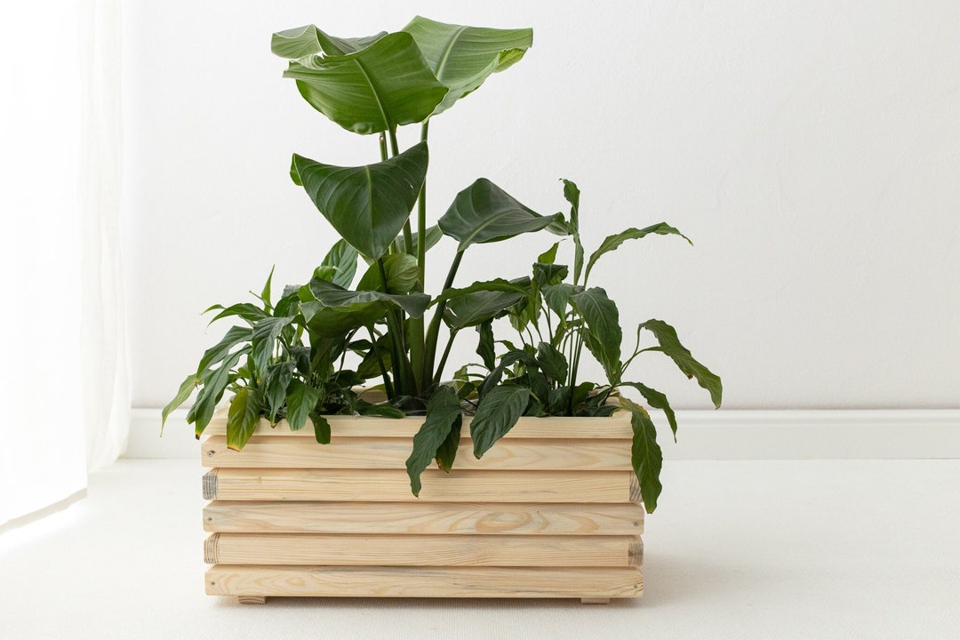 Extra Large Size Flower Container, Wooden Pot for Flowers, Farmhouse ...