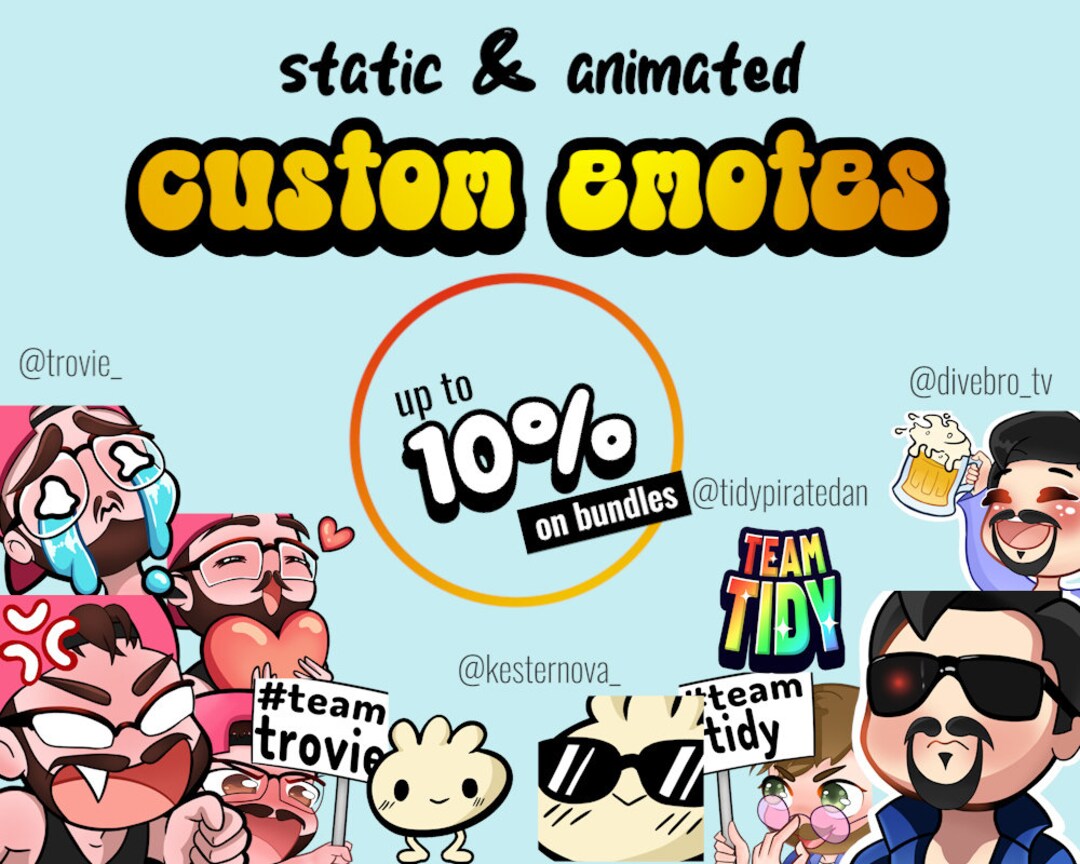 Commission CUSTOM Emotes Static and Animated Emotes Customizable ...