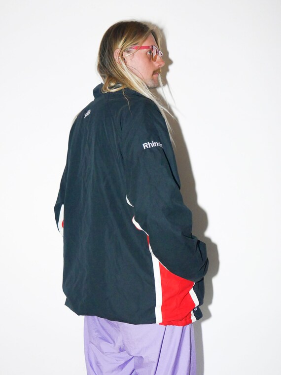 1990s vintage rugby team jacket navy/red/white | retr… - Gem