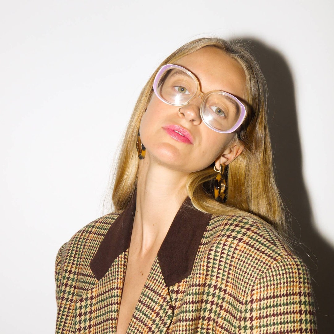 Vintage 70s Glasses Frames in Lilac and Clear Plastic Retro Eyeglasses ...