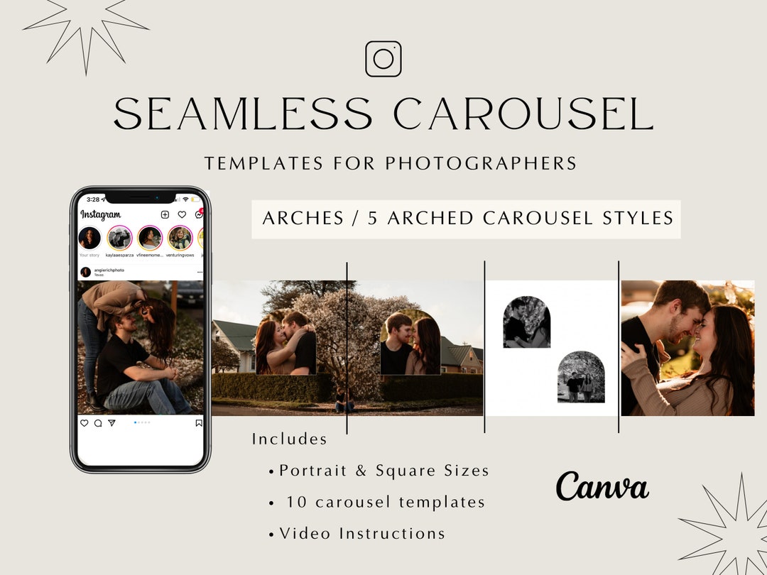 Instagram Carousel Template Seamless Carousel CANVA - Etsy