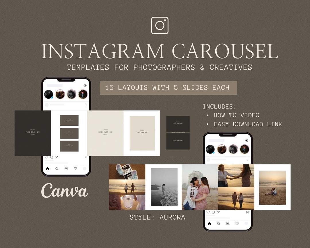 Instagram Carousel Template, Seamless Carousel, CANVA Template ...