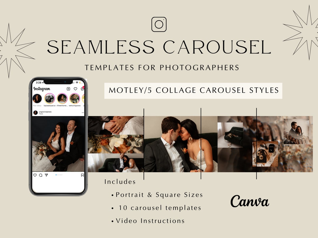 Instagram Carousel Template, Seamless Carousel, CANVA Template ...