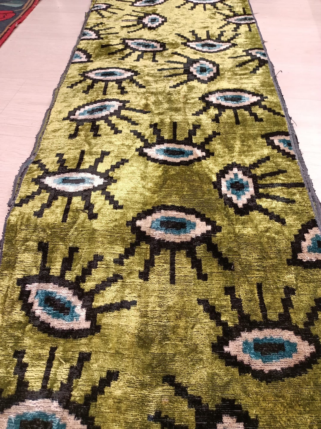 Colorful Silk Ikat Fabric by the Yard Handwoven Silk Ikat Fabric ...