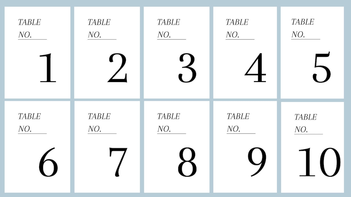 PRINTABLE Table Numbers- Modern/minimalistic Style - Etsy