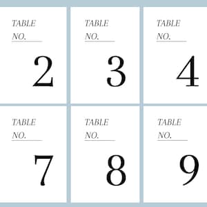 PRINTABLE Table Numbers- Modern/minimalistic Style - Etsy