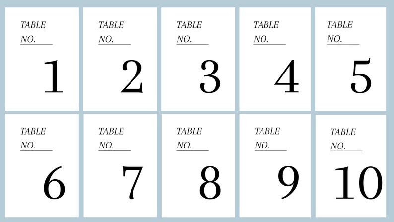 PRINTABLE Table Numbers- Modern/minimalistic Style - Etsy
