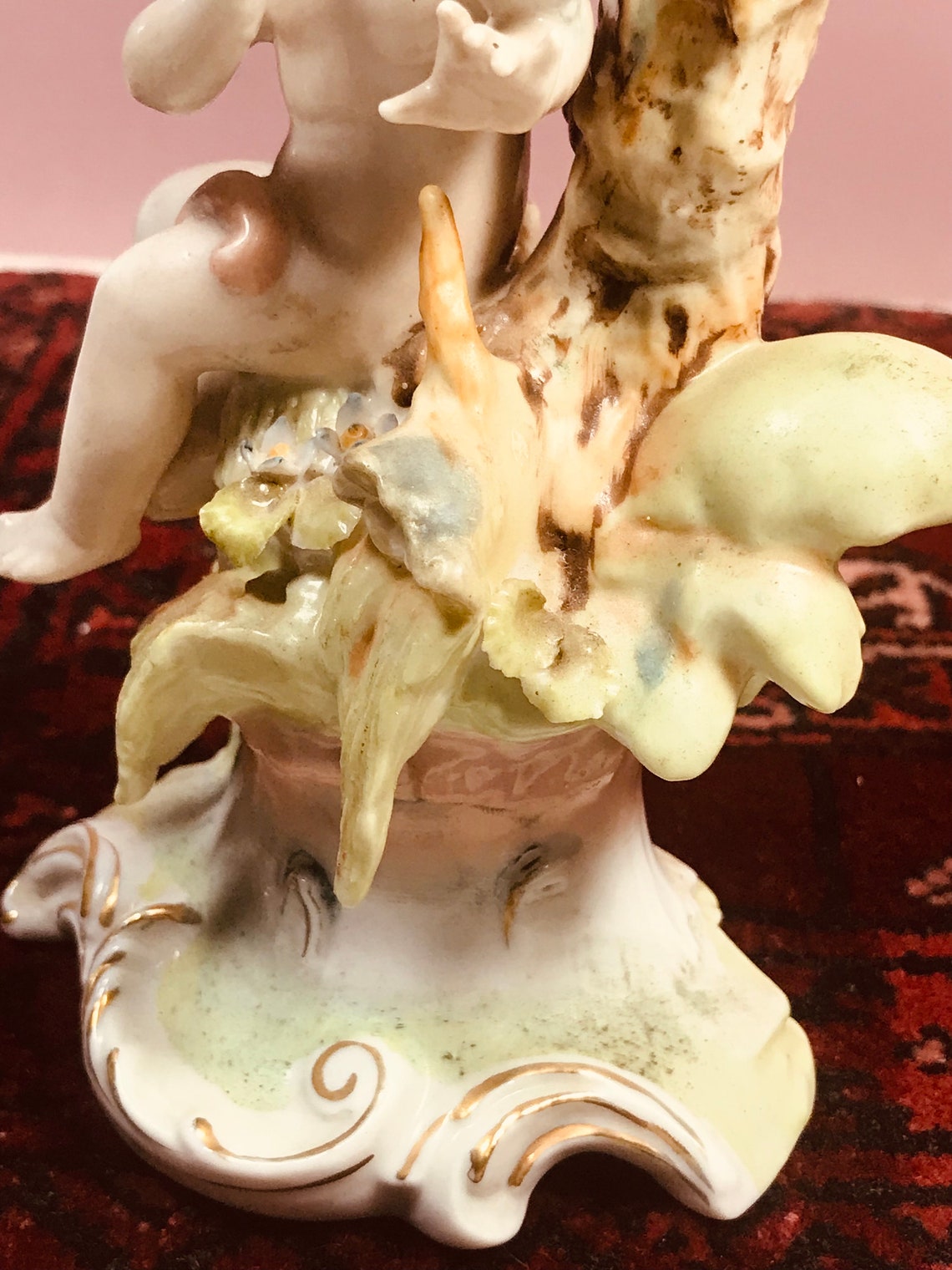 Vintage Porcelain Cherub Candle Stand . - Etsy