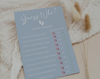 Printable Baby Shower Game, Guess Who Baby Shower Game, Baby Shower ...