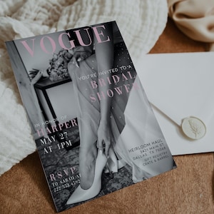 VOGUE Bridal Shower Invite, Bridal Shower Invitation, Digital Download ...