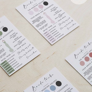 Editable Bridesmaid Info Card Template, Bridal Party Info Card ...