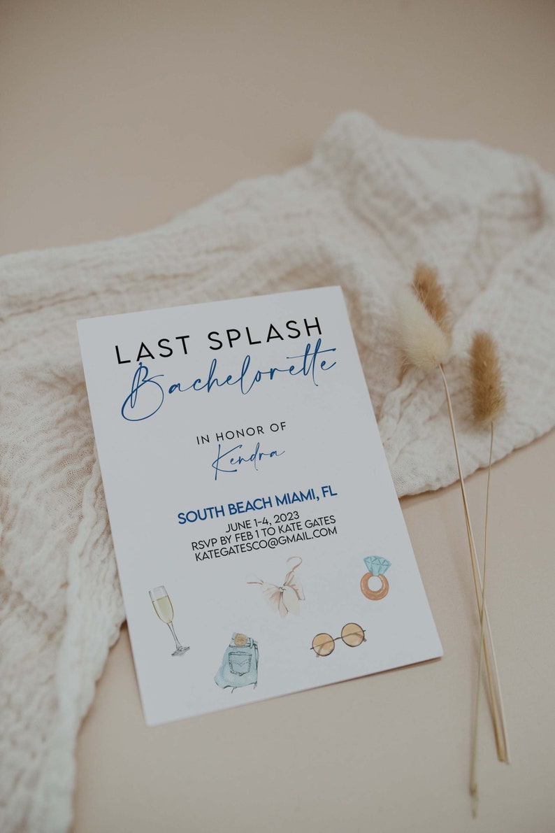 Last Splash Bachelorette Itinerary Template Miami - Etsy