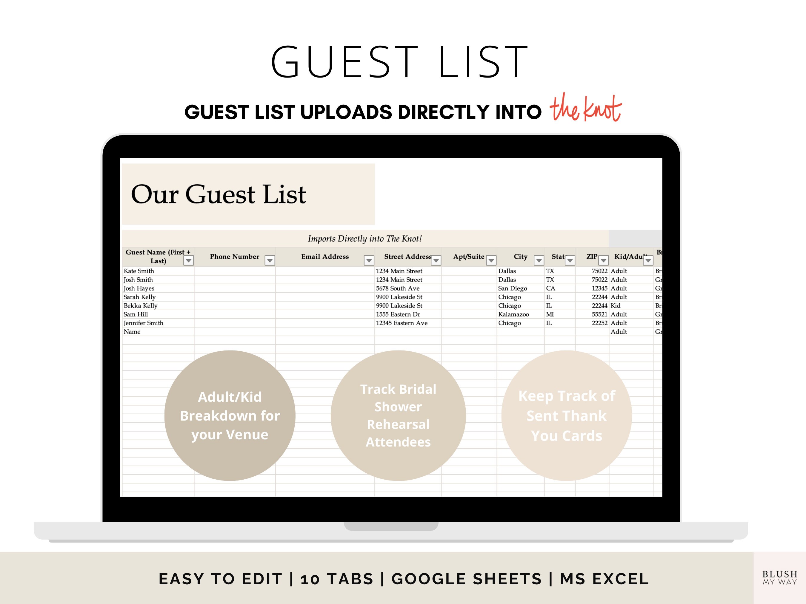 Wedding Ultimate Planner, Wedding Spreadsheet Suite, Wedding Budget ...