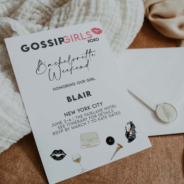 Gossip Girl Invitation Digital Template - Etsy