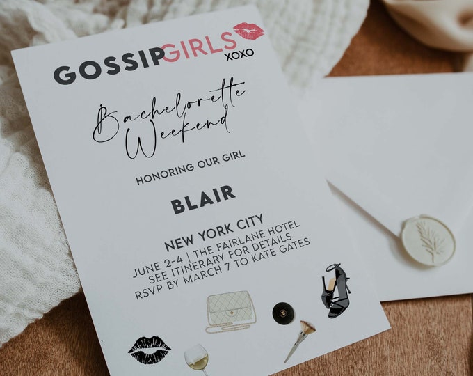 Gossip Girls City Bachelorette Itinerary Template, Bachelorette Weekend ...