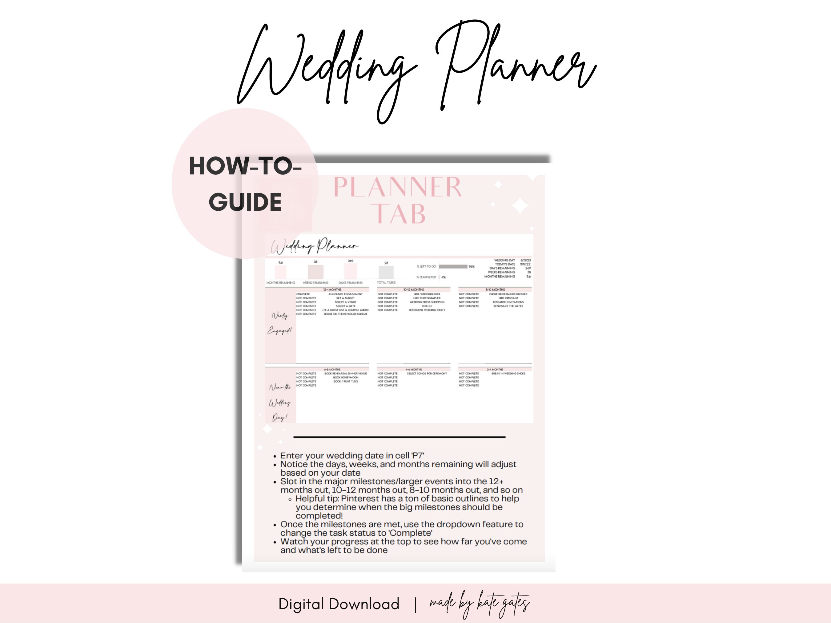 Wedding Planner Spreadsheet | Excel Spreadsheet Template | Google Sheet ...