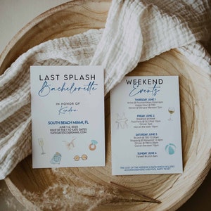 Last Splash Bachelorette Itinerary Template, Miami Bachelorette ...