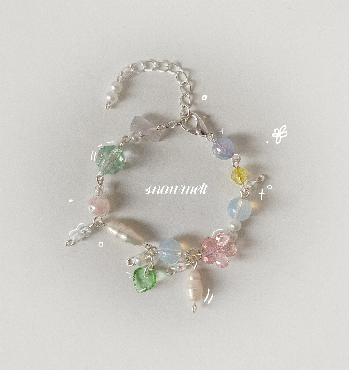 Snowmelt Bracelet Handmade Aesthetic Beaded Bracelet - Etsy