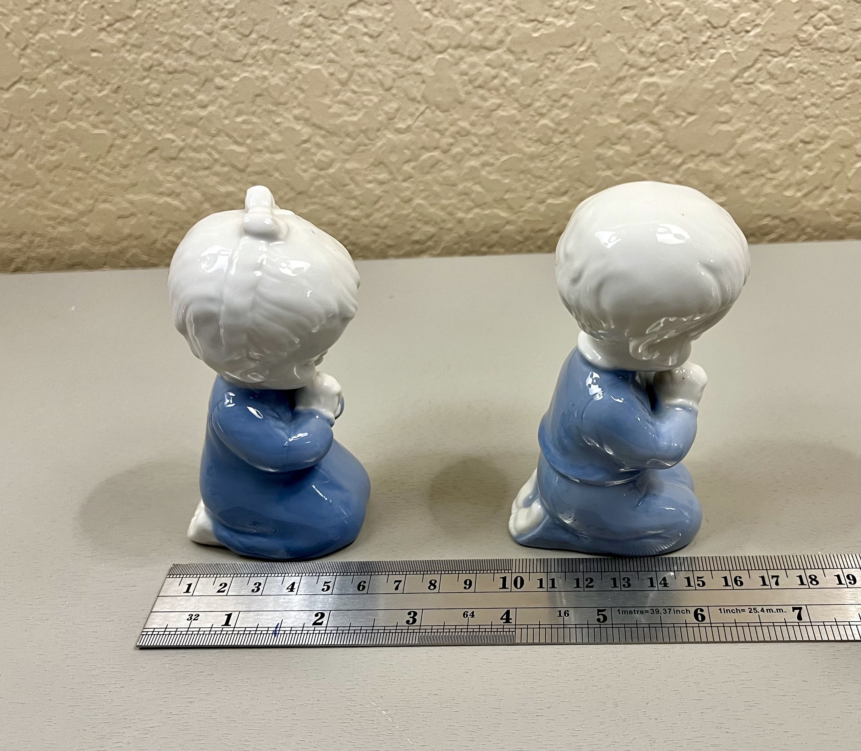 Inarco Japan Kneeling and Praying Girl and Boy Ceramic Figurines ...