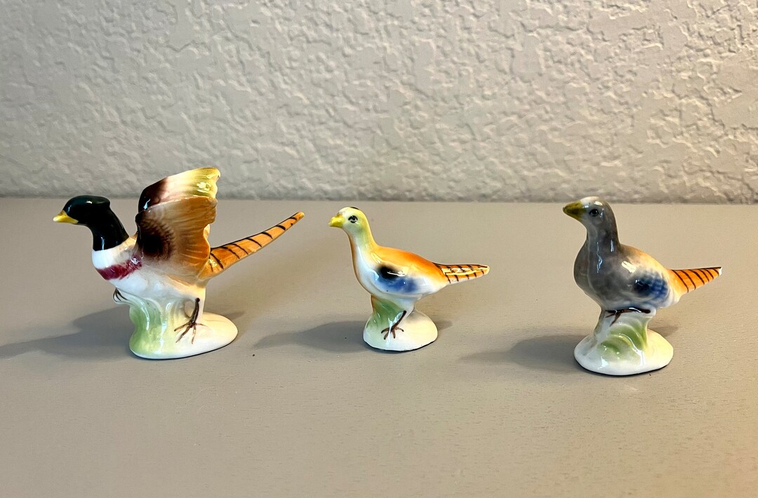 Vintage Miniature Ceramic Birds Set of 3 Different Styles Collectible ...