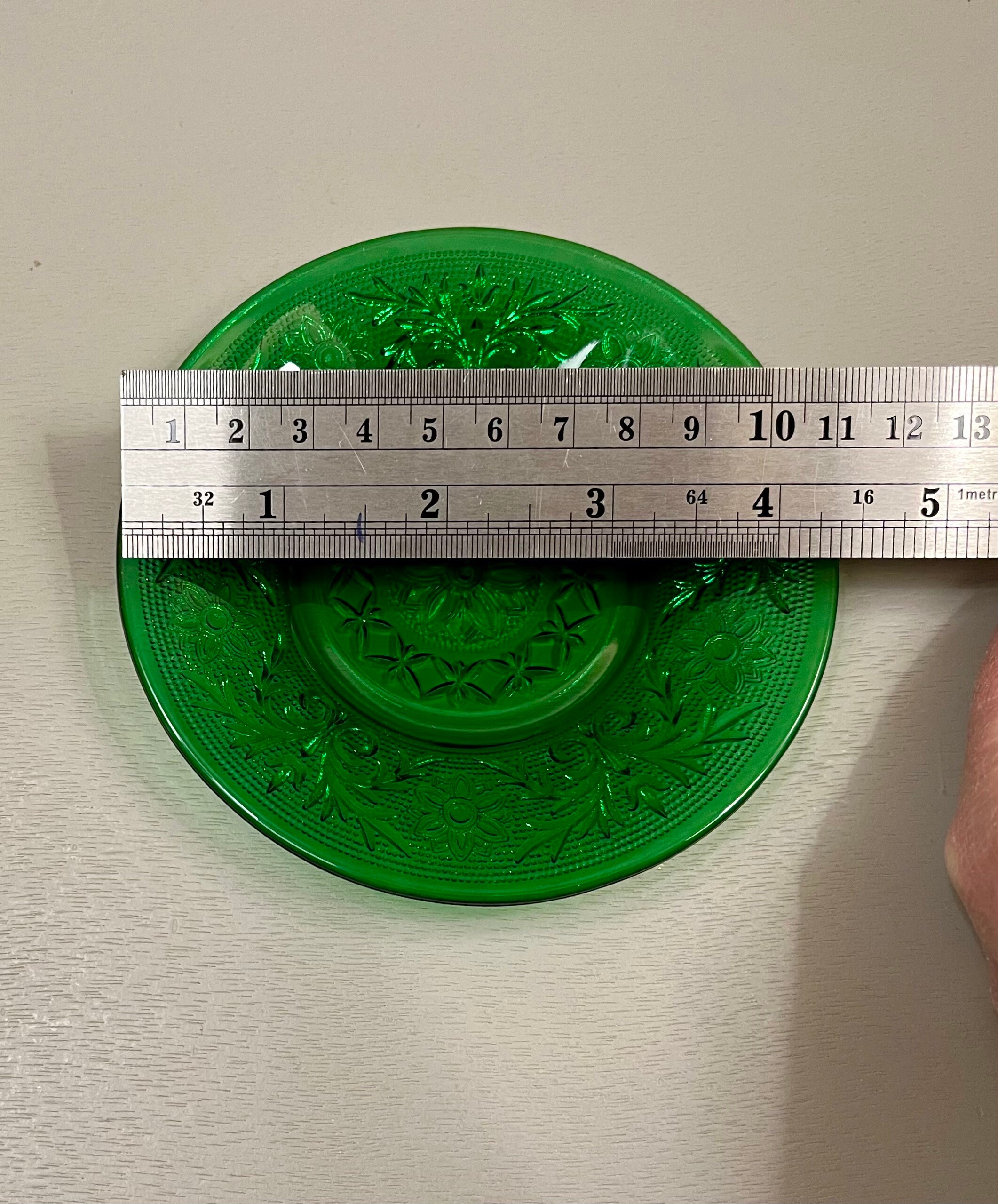 Vintage Emerald Green Glass Bread Plate by Anchor Hocking Intricate ...