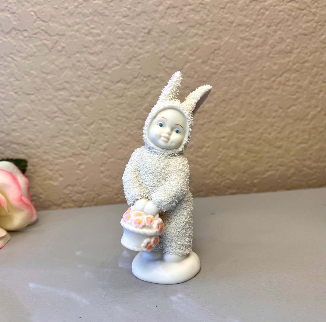 Department 56 Snowbunny Porcelain Bisque Figurine “basket of Cheer ...