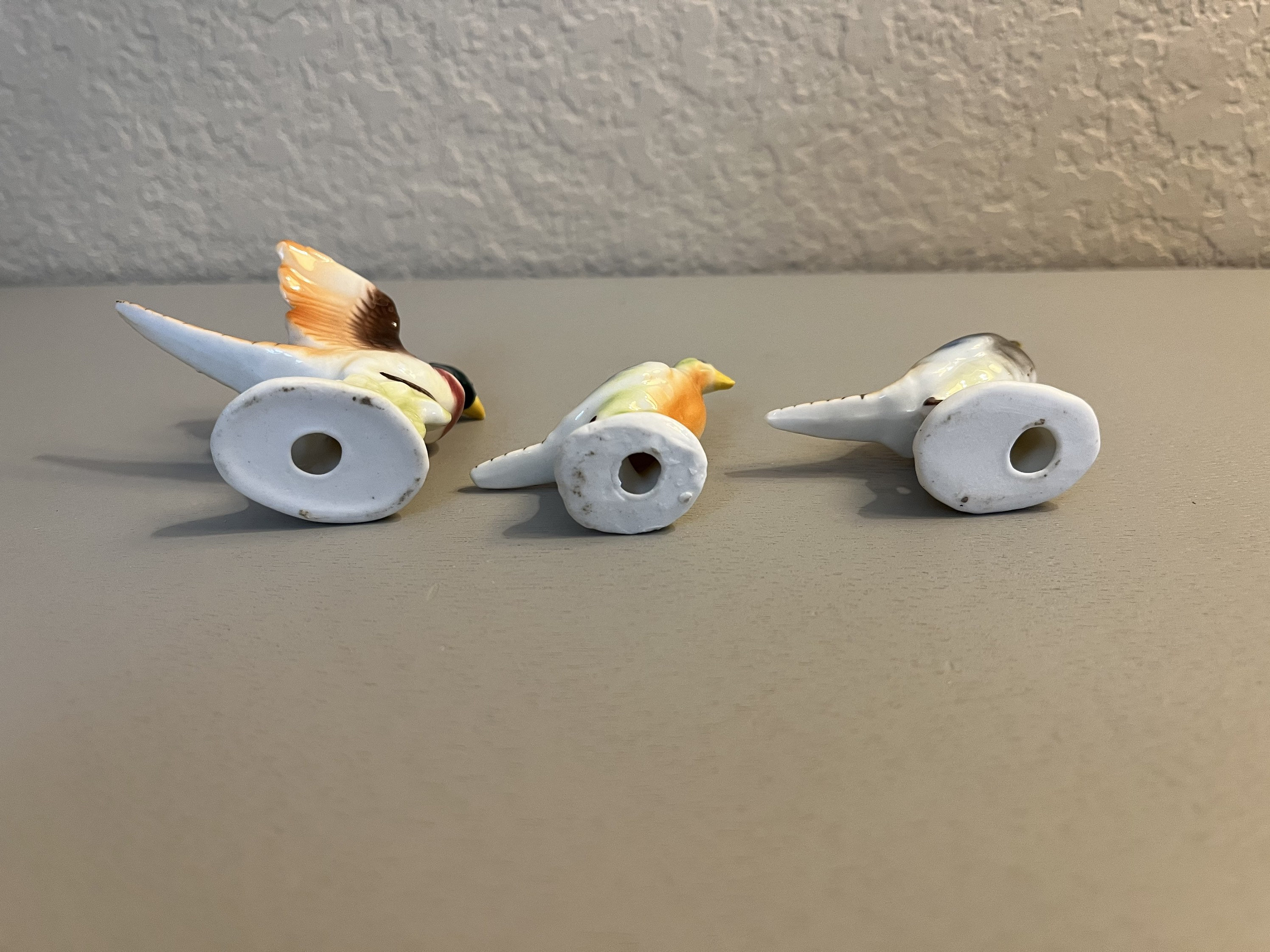 Vintage Miniature Ceramic Birds Set of 3 Variety of Birds please Read ...
