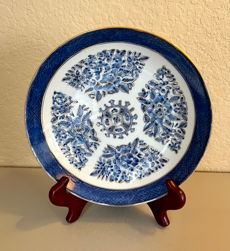 Vintage Japanese Porcelain Ware ACF Decorated in Hong Kong Shallow Bowl ...