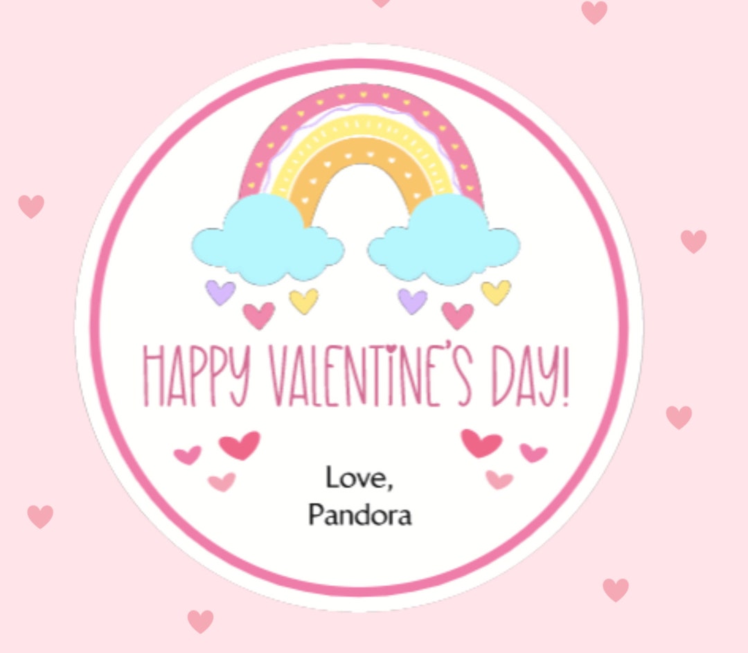 Boho Rainbow Stickers Personalized Valentine Stickers Girls - Etsy