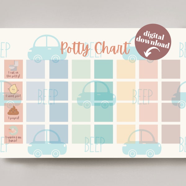 Cars Potty Training Chart - Etsy