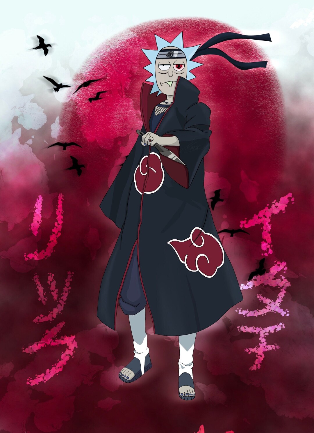 Rick X Itachi naruto Digital Painting - Etsy