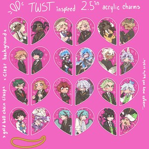TWST Inspired Heart Half Acrylic Charms 2.5 Inch - Etsy