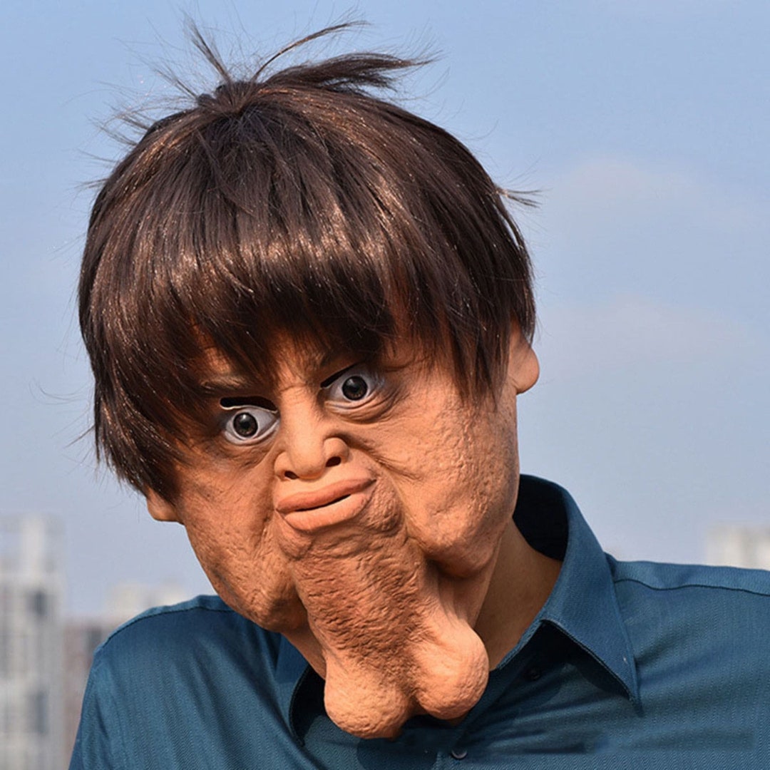 Double Chin Funny Mask Hilarious Funny Face Mask Unique and - Etsy